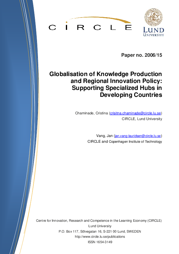 (PDF) Globalisation of knowledge production and regional innovation ...