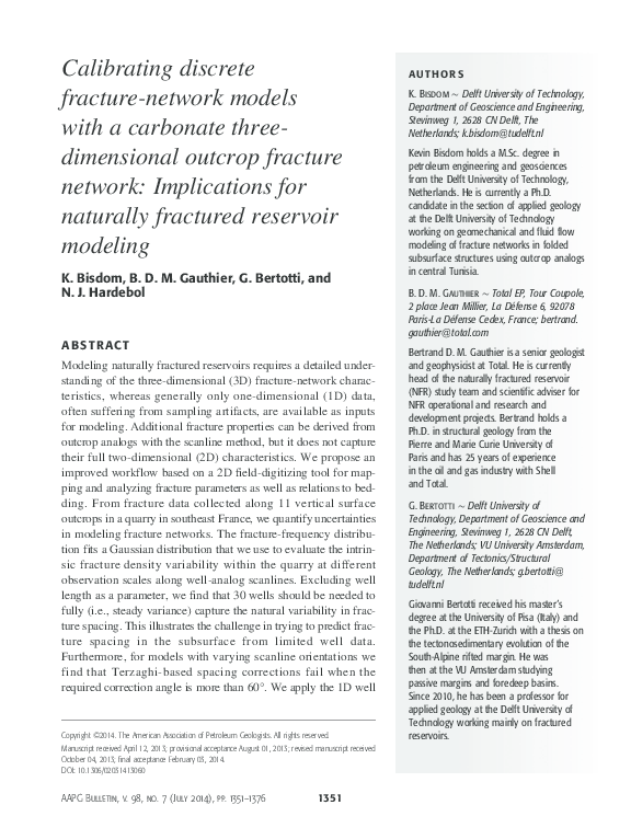 Pdf Calibrating Discrete Fracture Network Models With A Carbonate