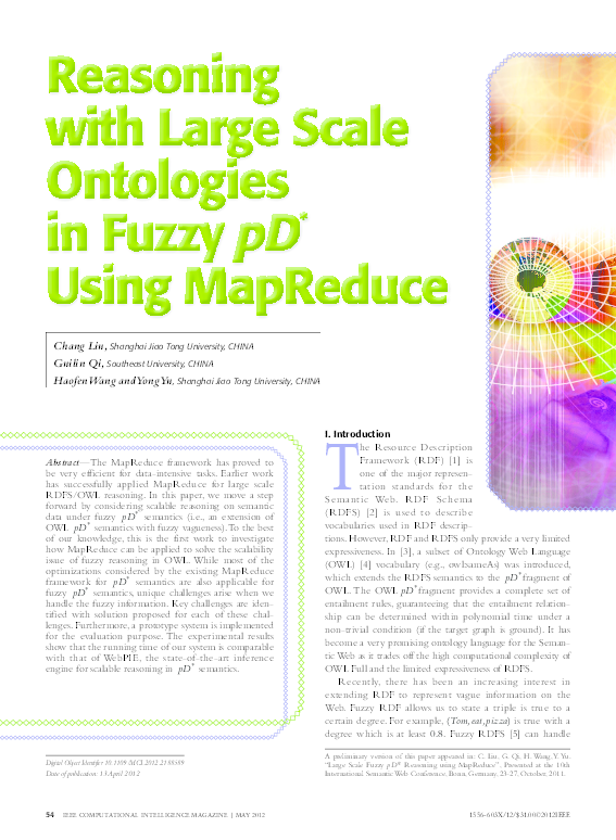 (PDF) Reasoning with large scale ontologies in fuzzy pD* Using MapReduce