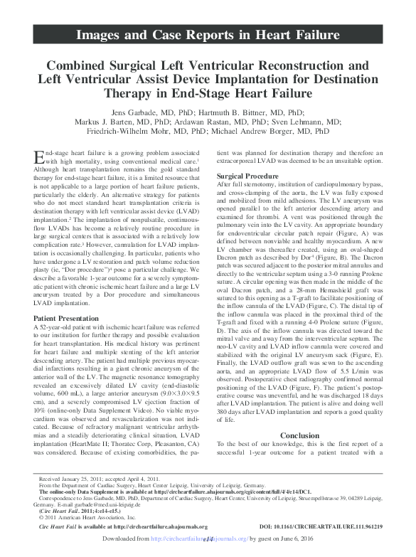 (PDF) Combined surgical left ventricular reconstruction and left ...