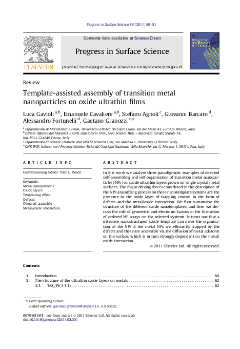 (PDF) Template-assisted assembly of transition metal nanoparticles on ...