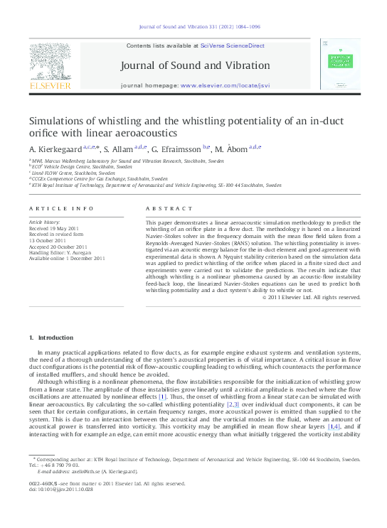 (PDF) Simulations of whistling and the whistling potentiality of an in ...
