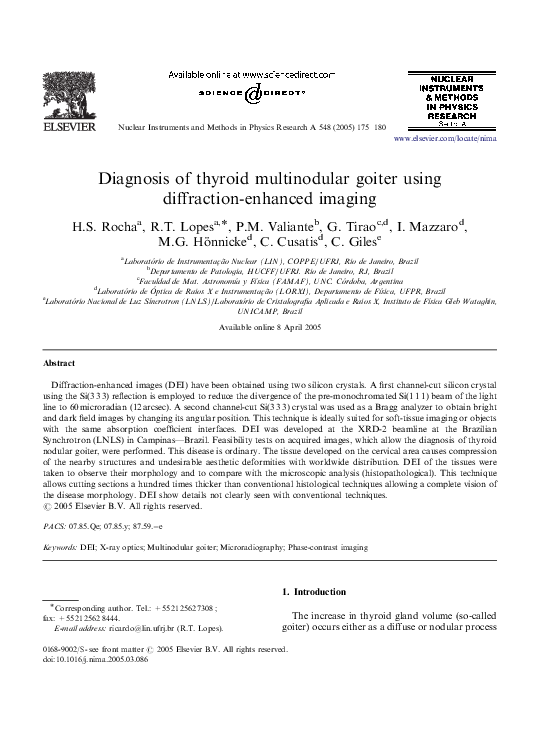 (PDF) Diagnosis of thyroid multinodular goiter using diffraction ...