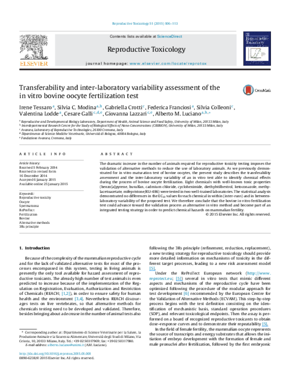 (PDF) Transferability and inter-laboratory variability assessment of the in vitro bovine oocyte ...