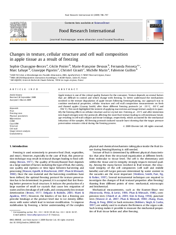 (PDF) Changes in texture, cellular structure and cell wall composition ...