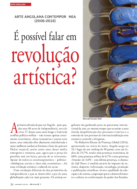 (PDF) Arte angolana contemporânea (2006-2016): é possível falar em ...