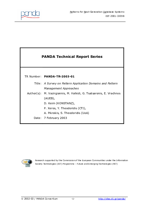 (PDF) A Survey on Pattern Application Domains and Pattern Management ...