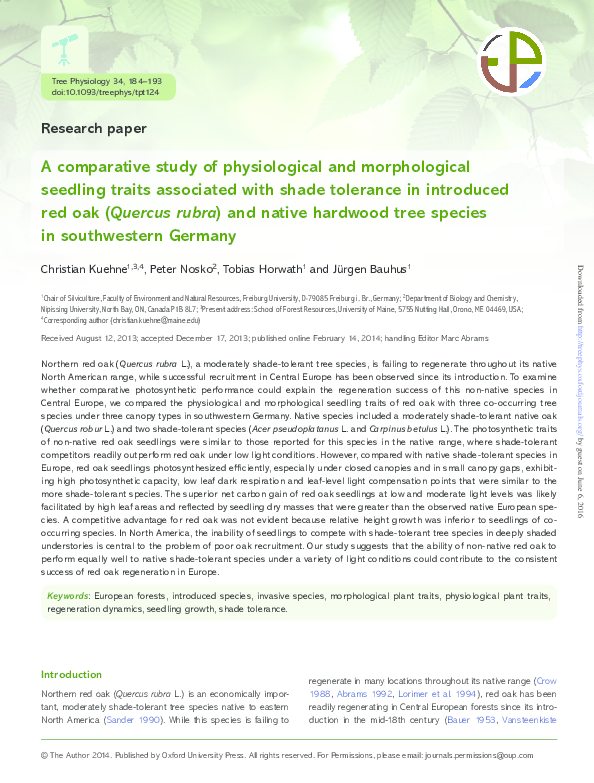 (PDF) A comparative study of physiological and morphological seedling ...