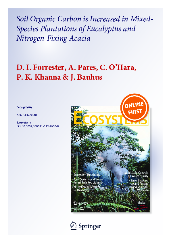 (PDF) Soil Organic Carbon is Increased in Mixed-Species Plantations of Eucalyptus and Nitrogen ...