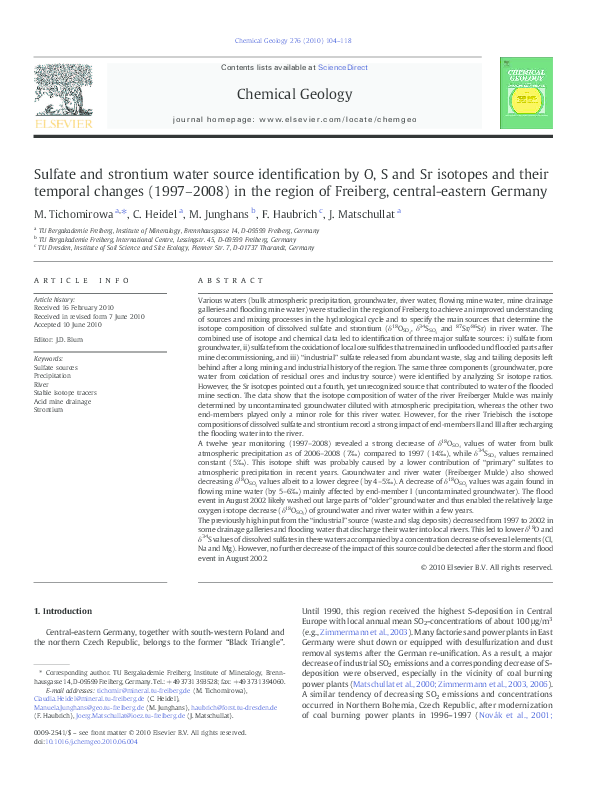 (PDF) Sulfate and strontium water source identification by O, S and Sr ...
