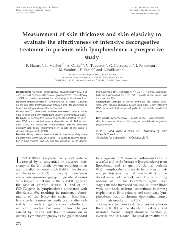 (PDF) Measurement of skin thickness and skin elasticity to evaluate the ...