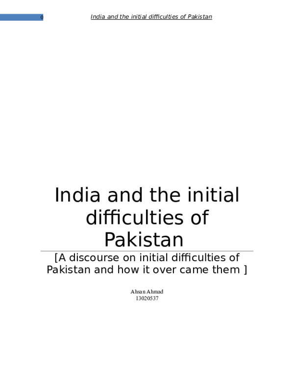 (DOC) initial Difficulties of Pakistan