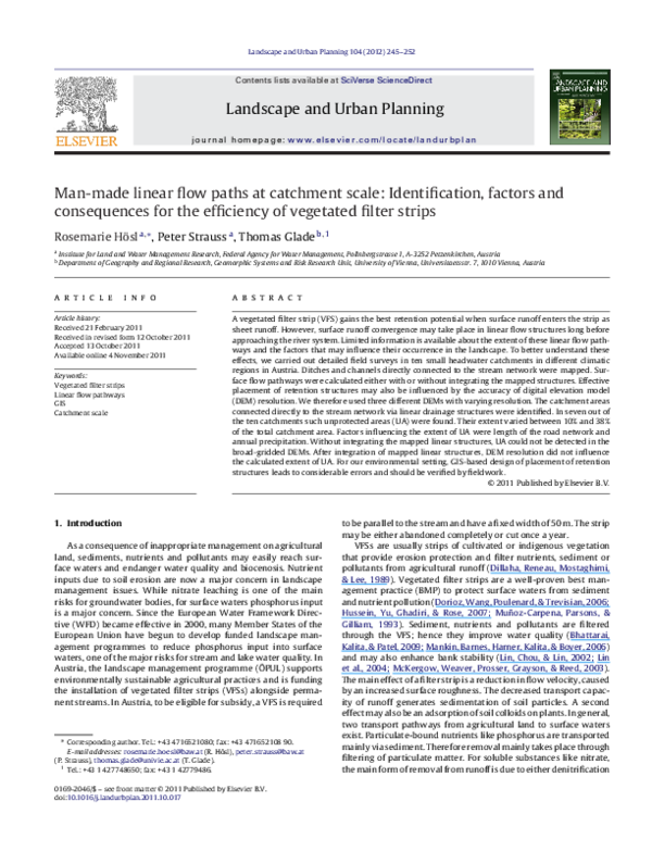 (PDF) Man-made linear flow paths at catchment scale: Identification ...
