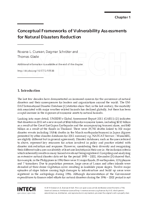 (PDF) Conceptual Frameworks of Vulnerability Assessments for Natural ...
