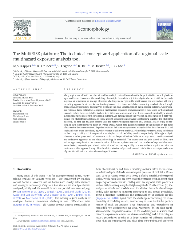(PDF) The MultiRISK platform: The technical concept and application of ...