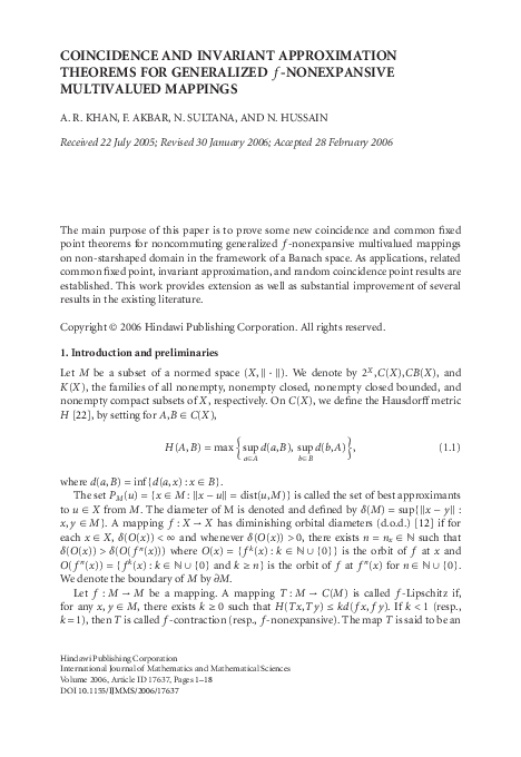 (PDF) Coincidence and invariant approximation theorems for generalized f-nonexpansive ...