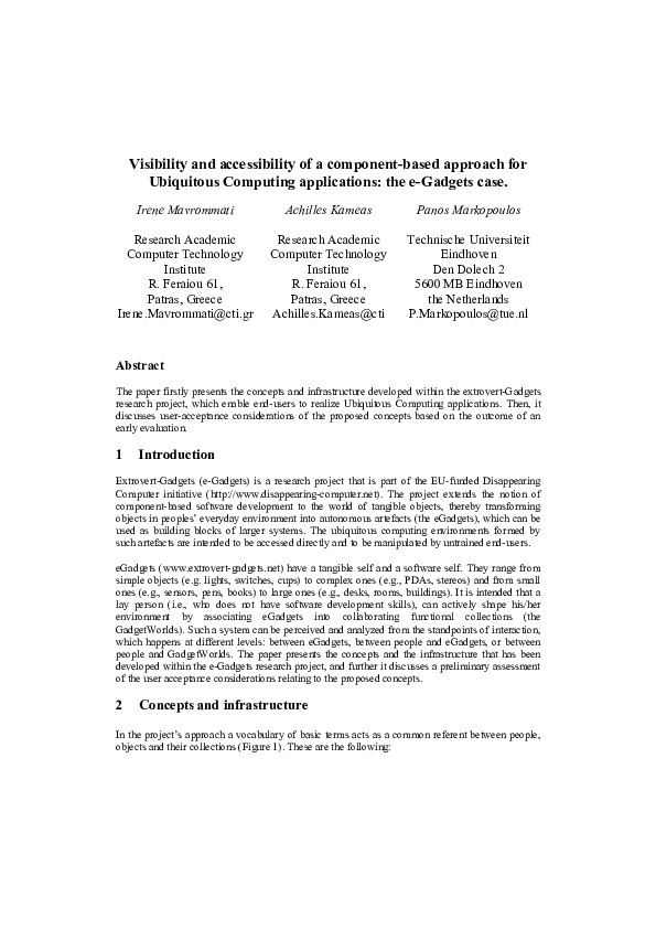 (PDF) Visibility and accessibility of a component-based approach for ...