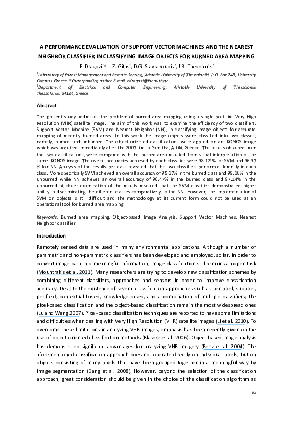 Pdf A Performance Evaluation Of Support Vector Machines And The Nearest Neighbor Classifier In
