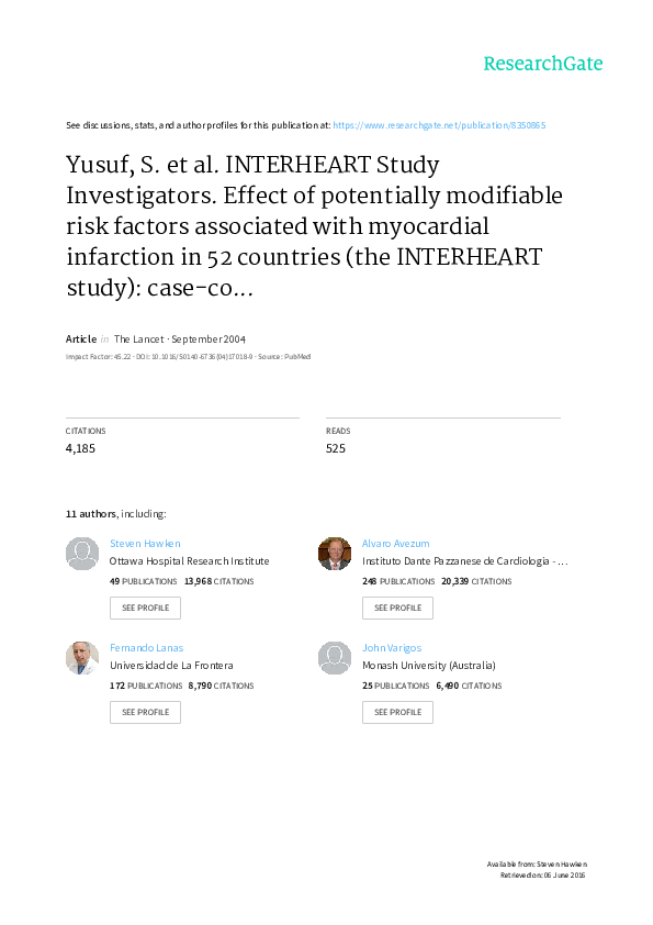(PDF) Effect of potentially modifiable risk factors associated with ...