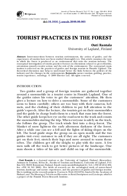 (PDF) Tourist Practices in the Forest