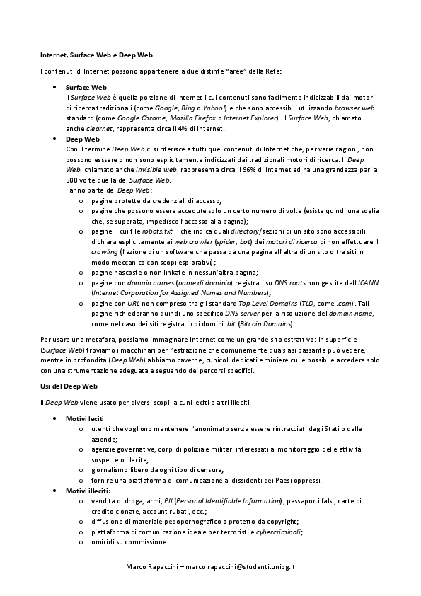 (PDF) Introduzione al Deep Web