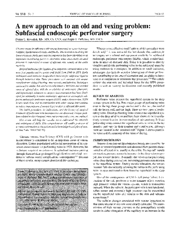 A new approach to an old and vexing problem: Subfascial endoscopic ...