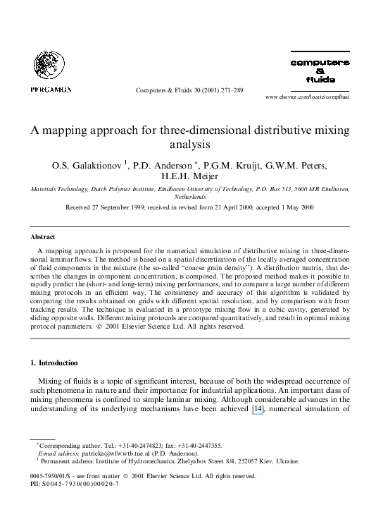 (PDF) A mapping approach for three-dimensional distributive mixing analysis