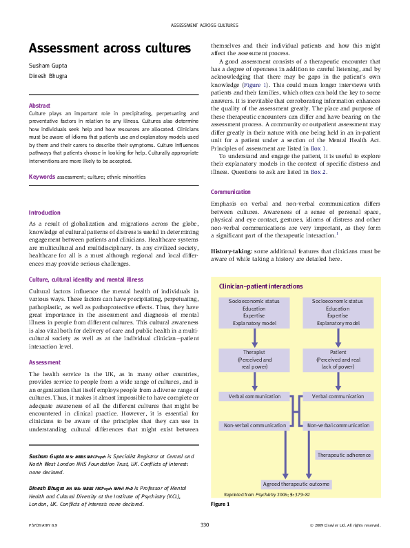 (PDF) Assessment across cultures | Susham Gupta - Academia.edu