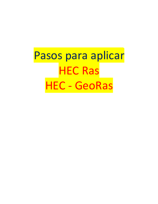 (PDF) Pasos para aplicar HEC Ras HEC -GeoRas