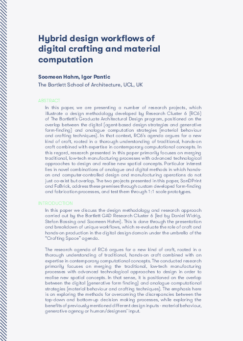 (PDF) Hybrid design workflows of digital crafting and material computation