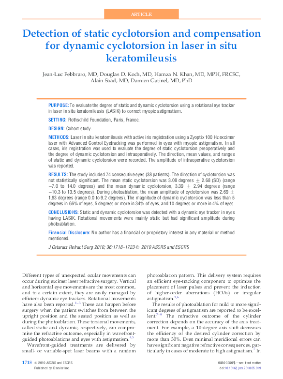 (PDF) Detection of static cyclotorsion and compensation for dynamic ...