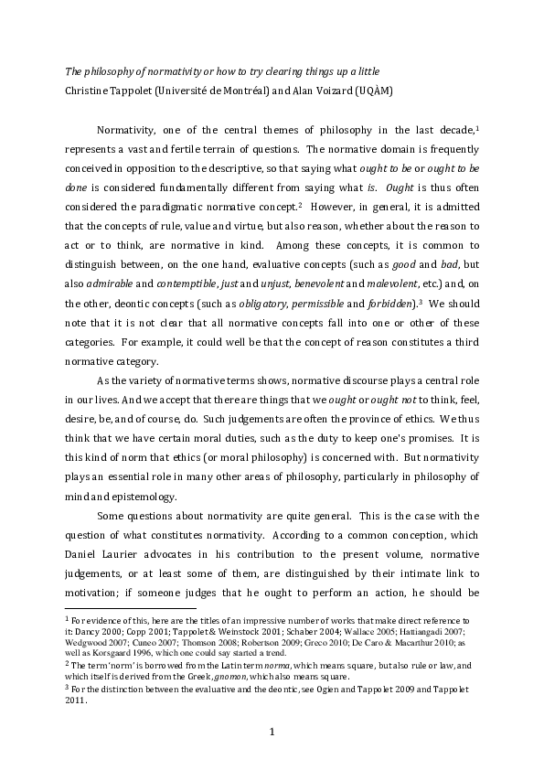 (PDF) The Philosophy of Normativity, or How to Try Clearing Things Up a ...