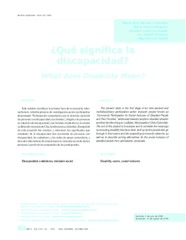 (PDF) What does disability mean?