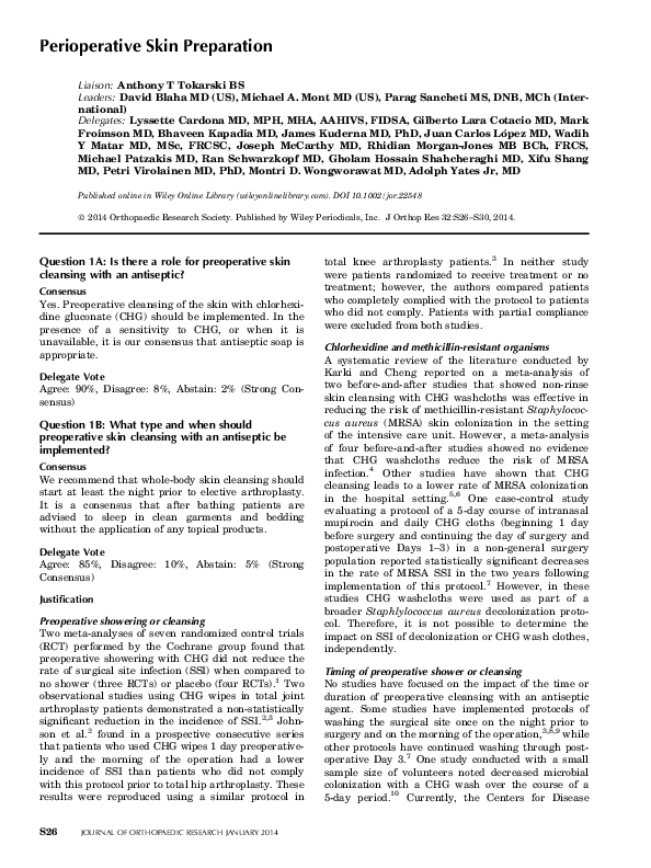 (PDF) Perioperative Skin Preparation