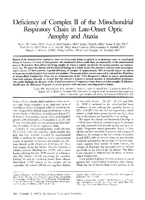 (PDF) Deficiency of complex II of the mitochondrial respiratory chain ...