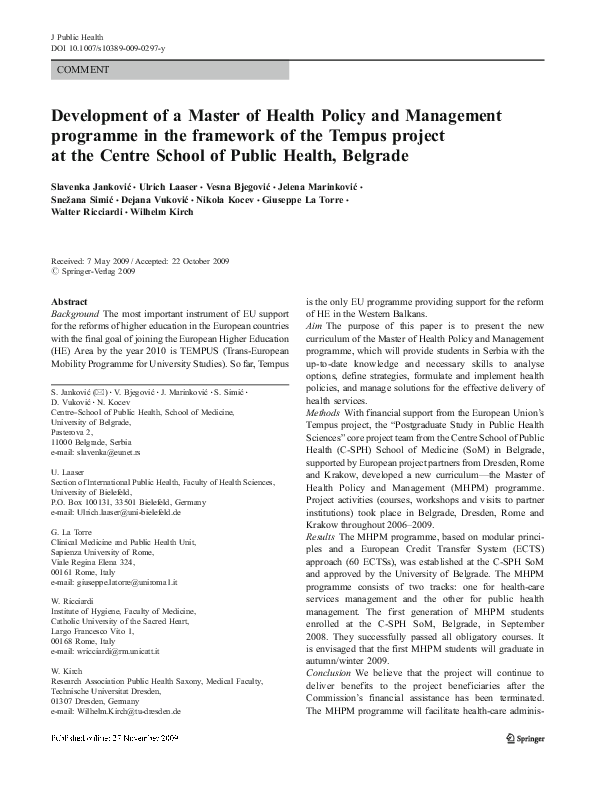 MASTER MANAGEMENT PUBLIC