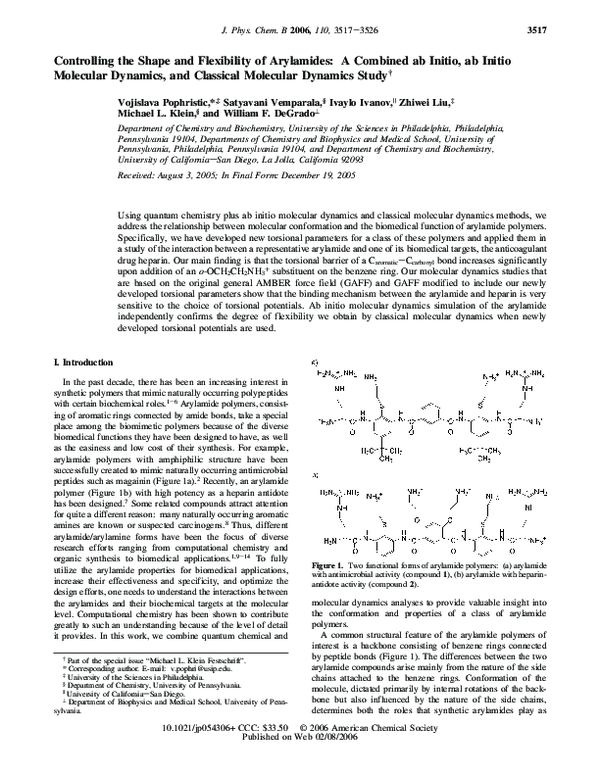 (PDF) Controlling the shape and flexibility of arylamides: A combined ...