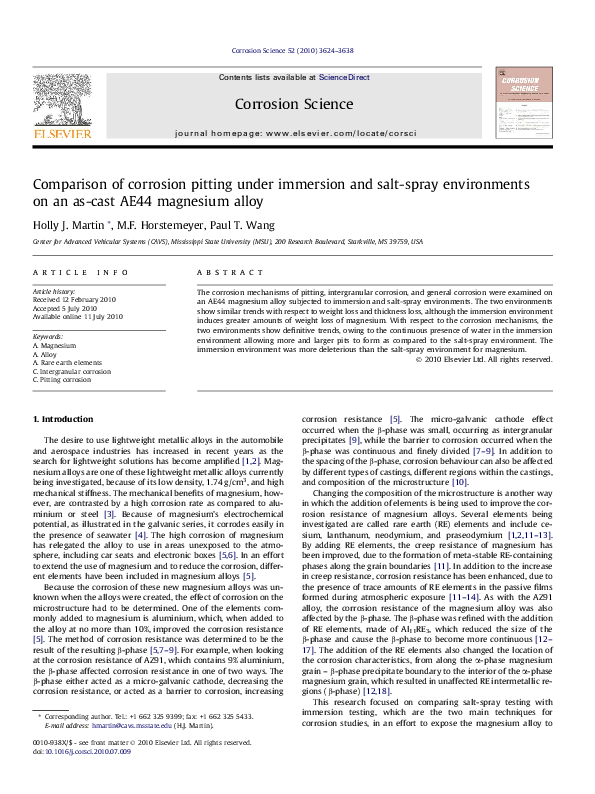(PDF) Comparison of corrosion pitting under immersion and salt-spray ...