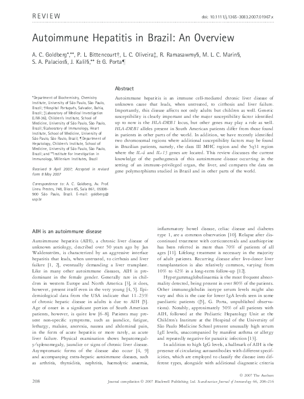 (PDF) Autoimmune hepatitis in Brazil: an overview