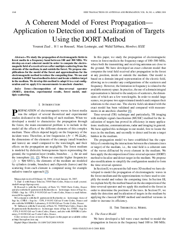 (PDF) A coherent model of forest propagation Application to detection and localization of ...