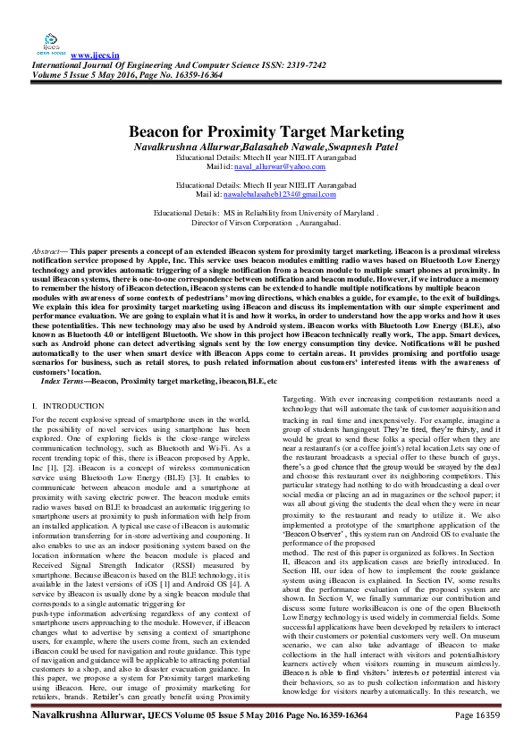 (PDF) Beacon for Proximity Target Marketing