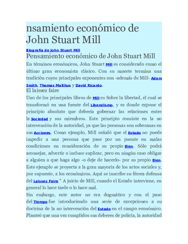 (DOC) pensamiento económico de John Stuart Mill