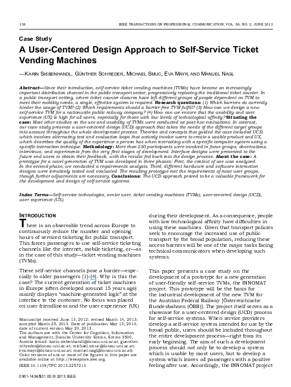 (PDF) A User-Centered Design Approach to Self-Service Ticket Vending ...