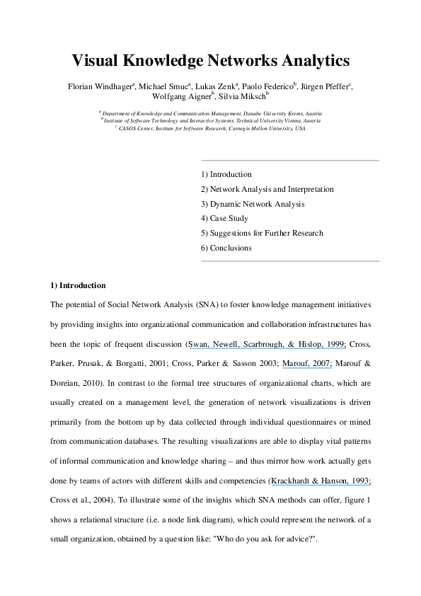 (PDF) Visual Knowledge Networks Analytics