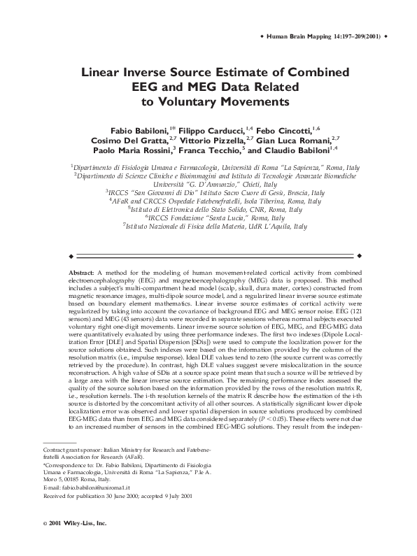 (PDF) Linear inverse source estimate of combined EEG and MEG data ...