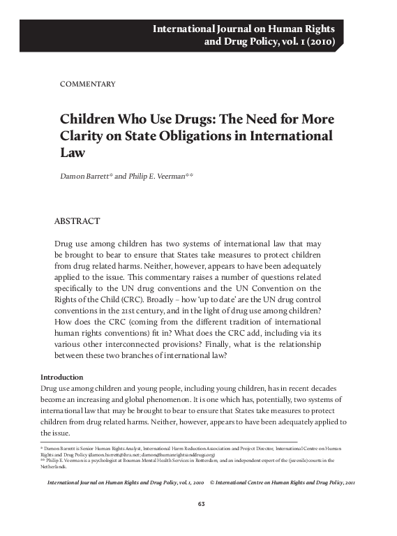 (PDF) Children Who Use Drugs: The Need for More Clarity on State ...