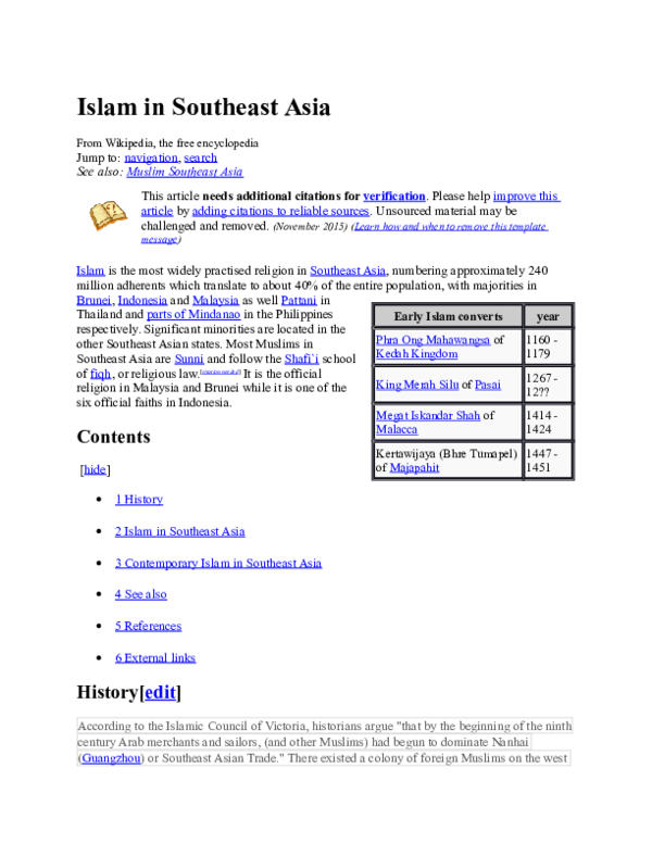 (DOC) Islam in Southeast Asia