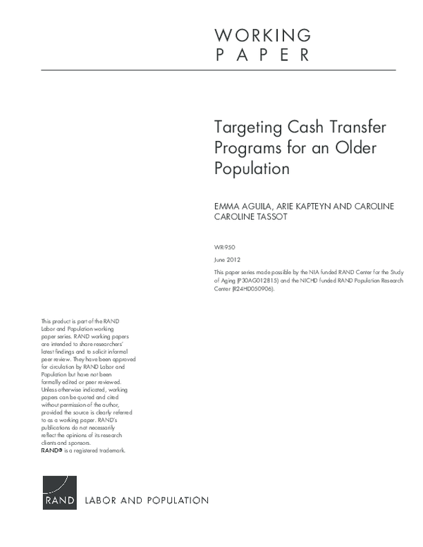 (PDF) Targeting Cash Transfer Programs for an Older Population