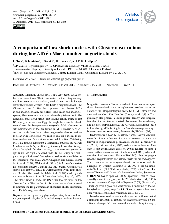 A comparison of bow shock models with Cluster observations during low ...