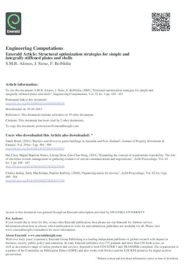 (PDF) Structural optimization strategies for simple and integrally ...